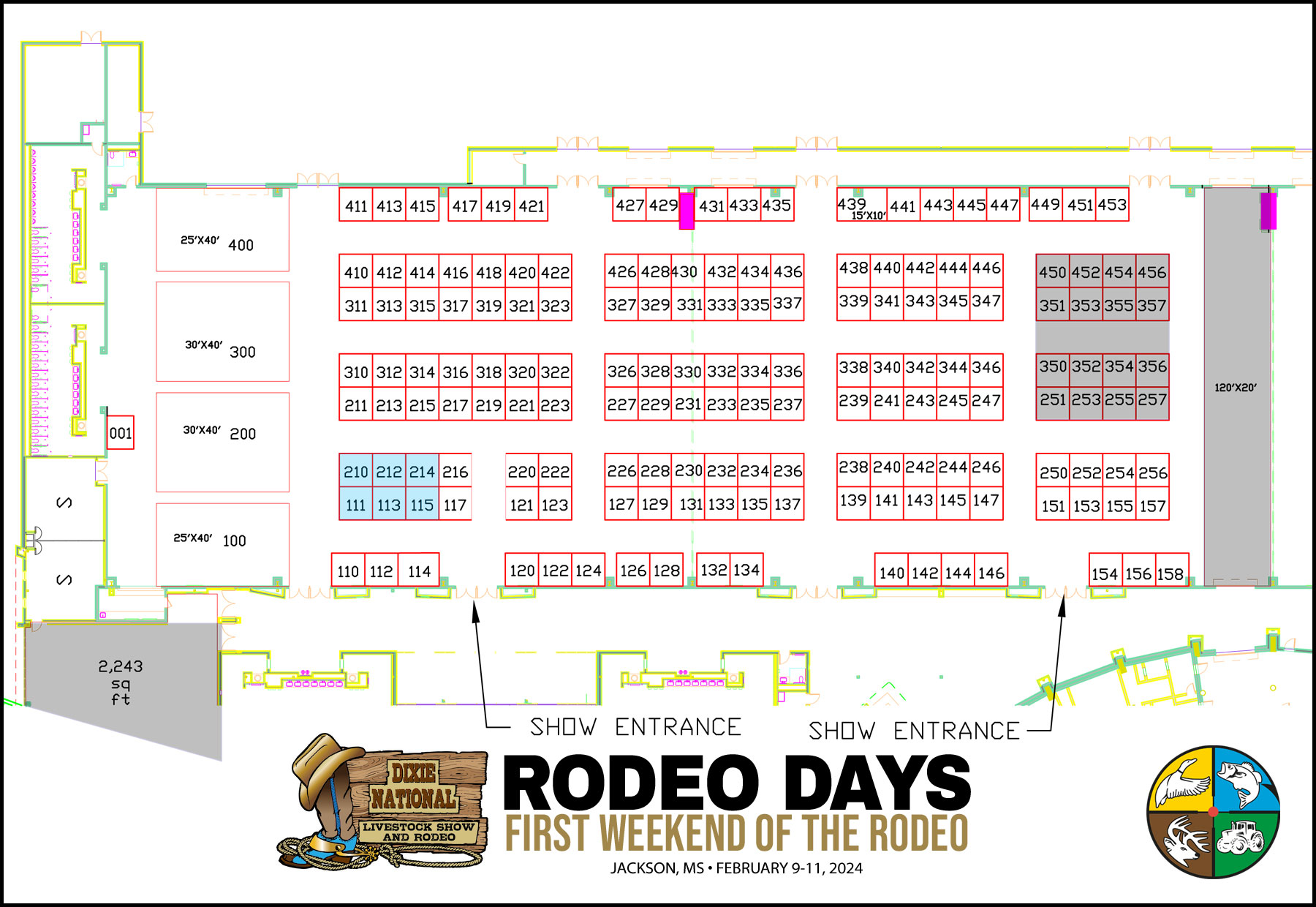 Show Layout – Dixie National Rodeo Days